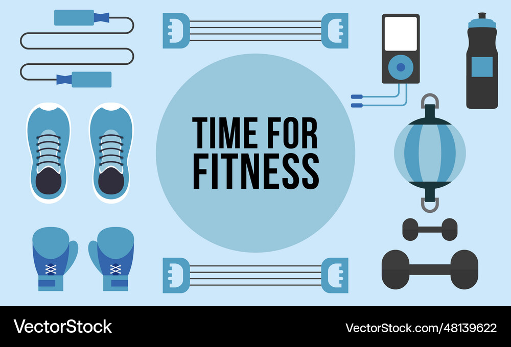 Fitness equipment logo flat concept Royalty Free Vector