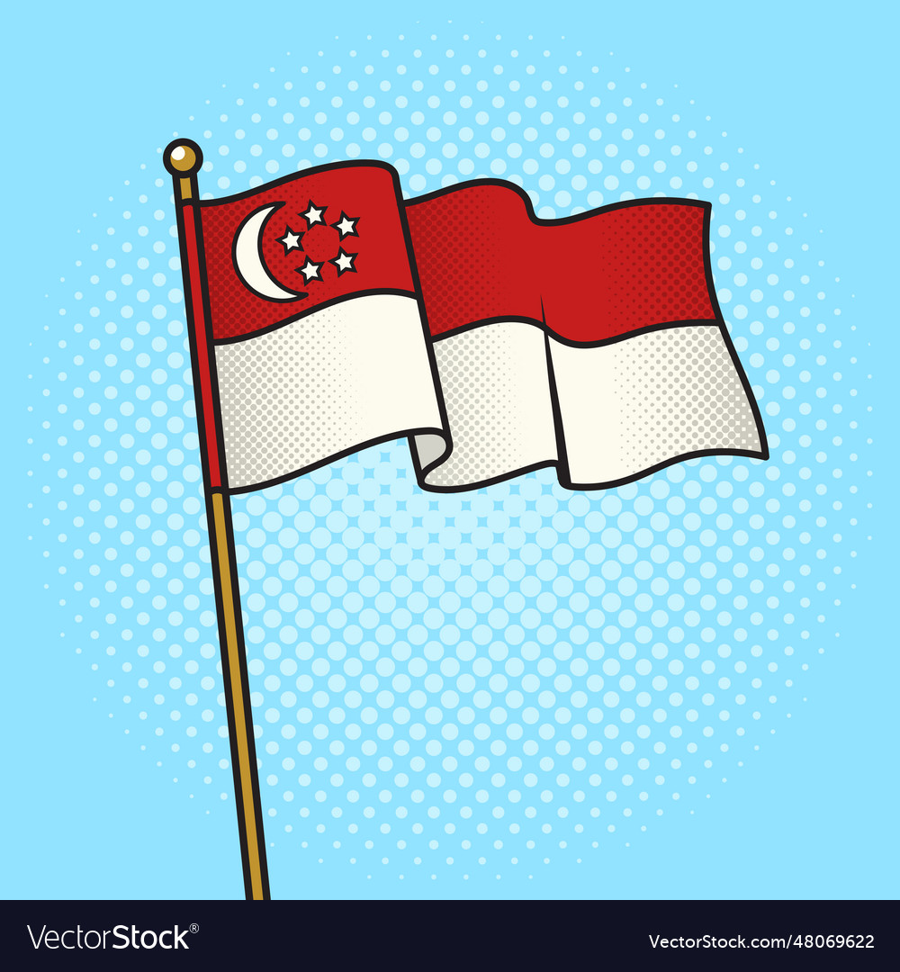Flag of singapore pop art Royalty Free Vector Image