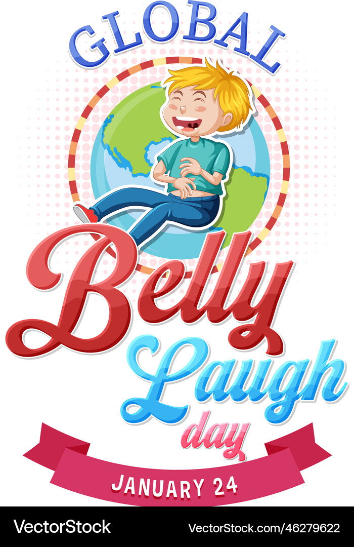 Global belly laugh day banner design Royalty Free Vector