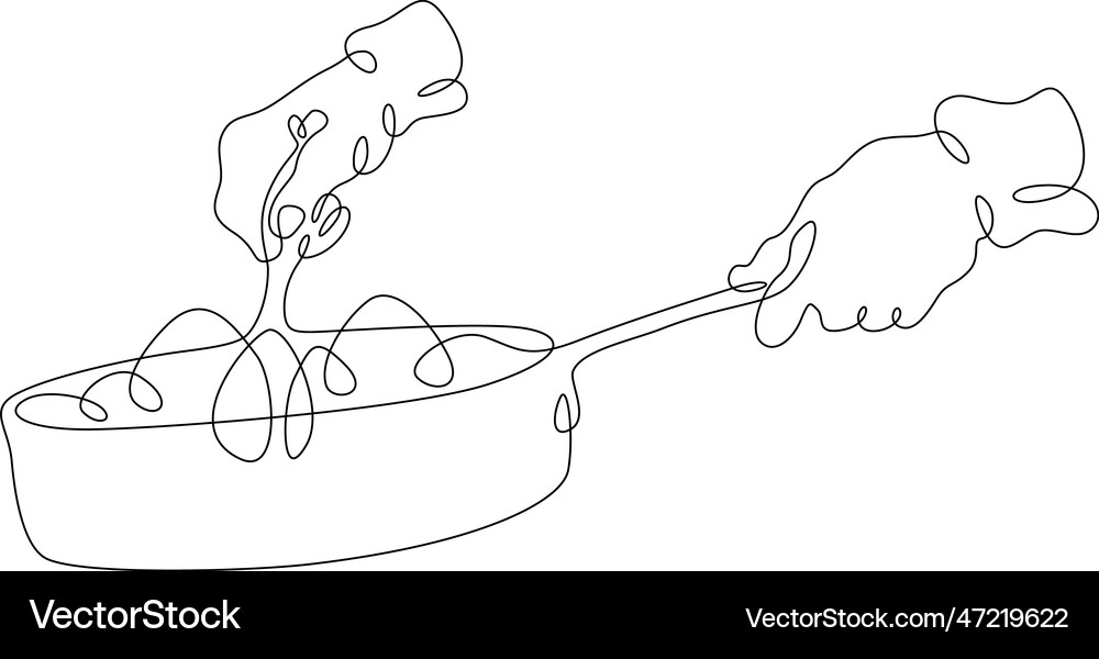 One continuous linethe hands of the cook Vector Image