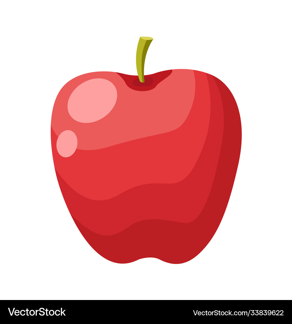 Red apple fruit isolated on white background Vector Image