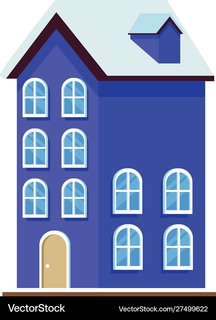 Residential house icon flat design Royalty Free Vector Image