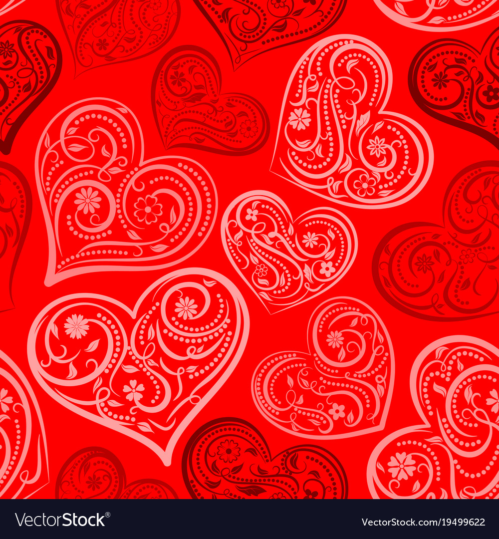 Seamless pattern hearts Royalty Free Vector Image