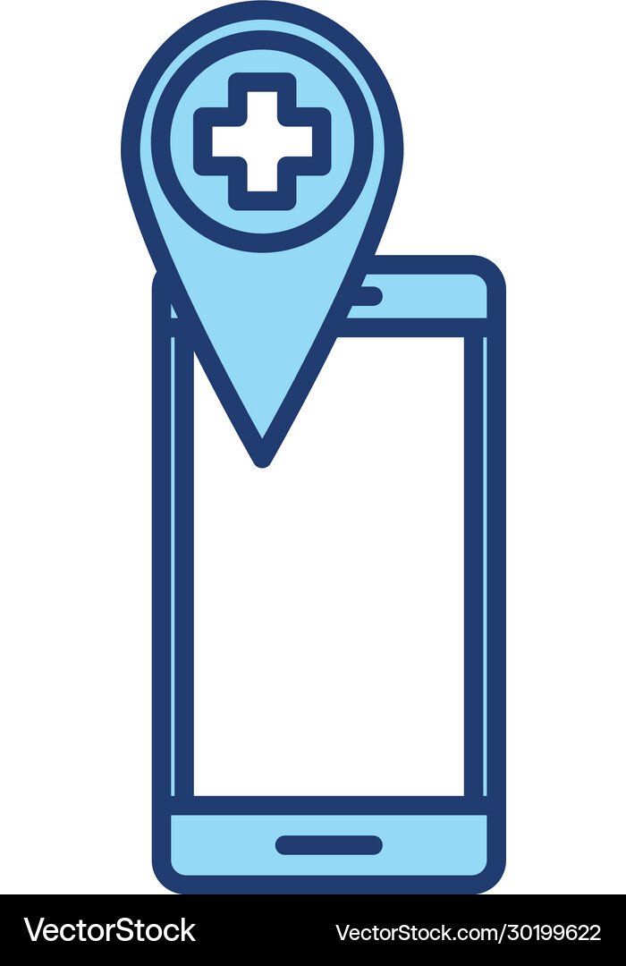 Smartphone with cross mark line and fill style Vector Image