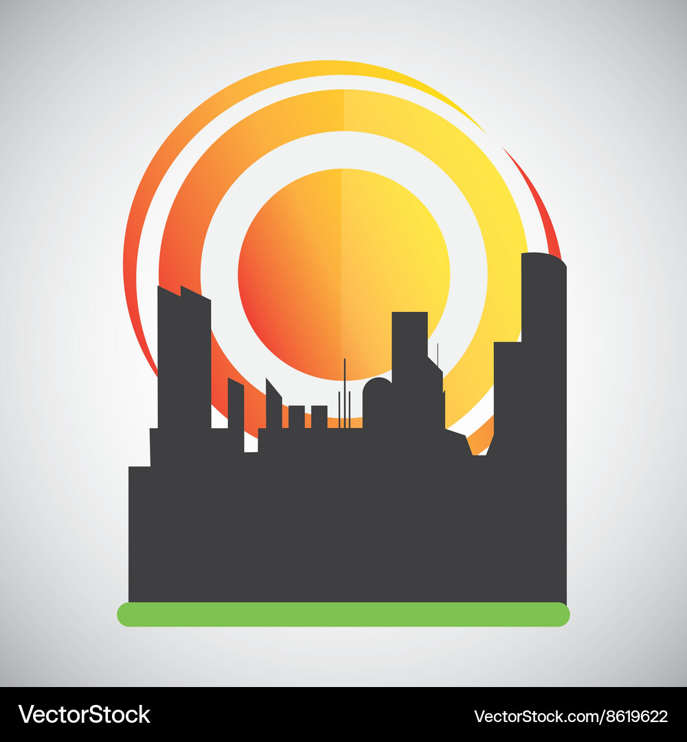 Sun design city icon summer concept Royalty Free Vector