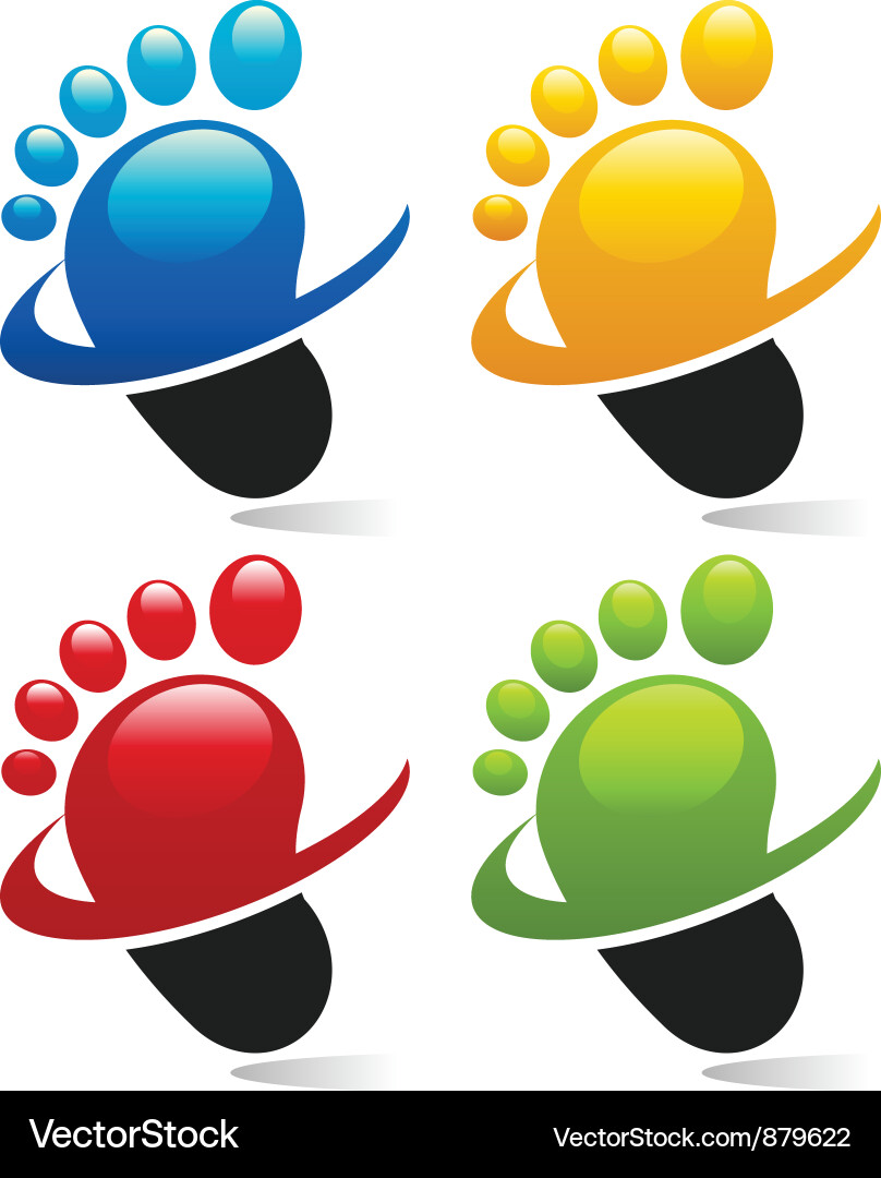 Swoosh foot logo icons Royalty Free Vector Image