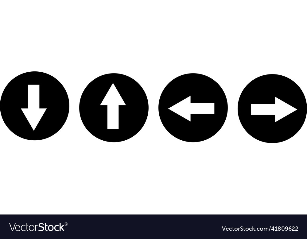 Up down left right arrow icon set Royalty Free Vector Image