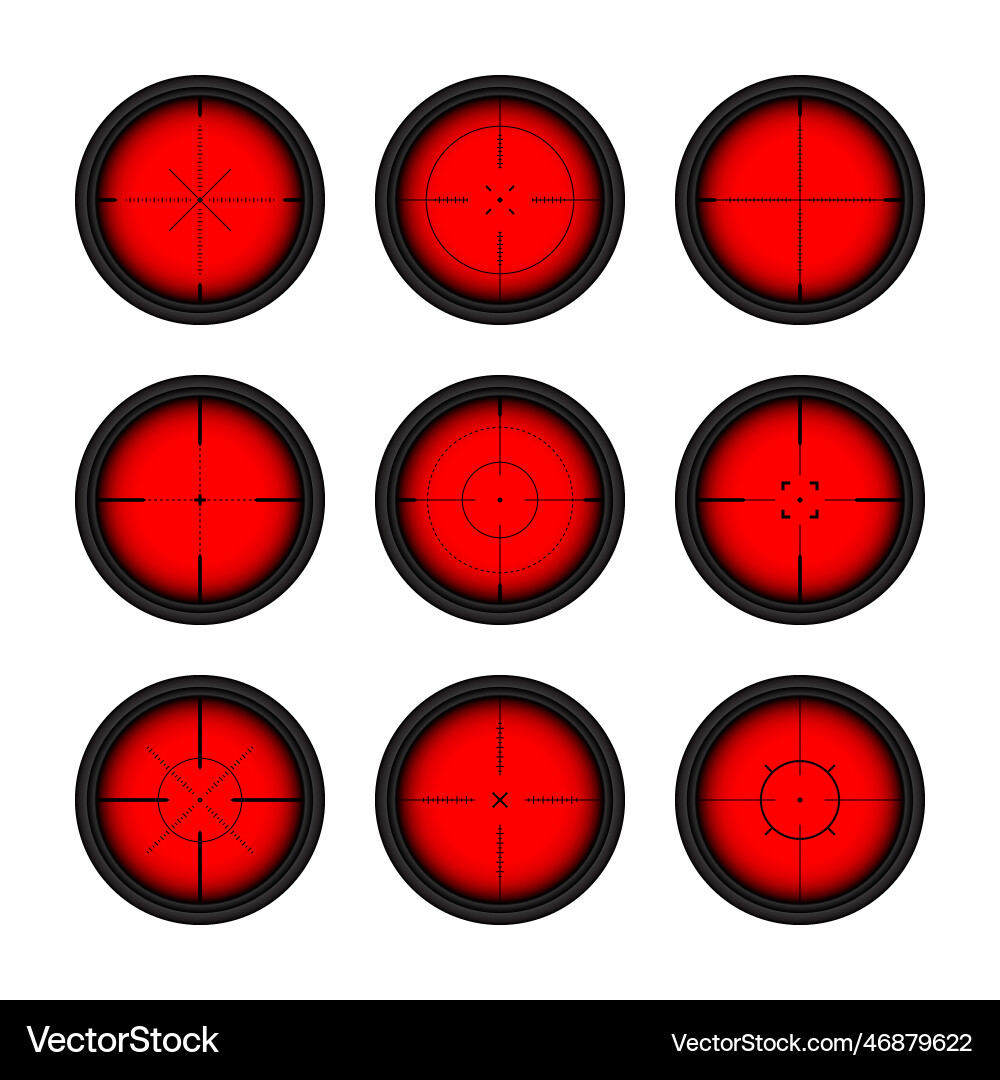 Various weapon thermal infrared sights sniper Vector Image