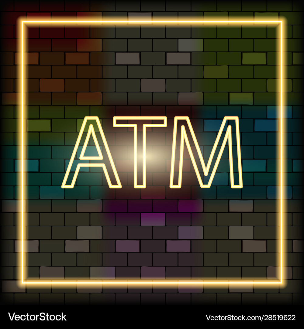 Vip neon icon atm sign logo Royalty Free Vector Image