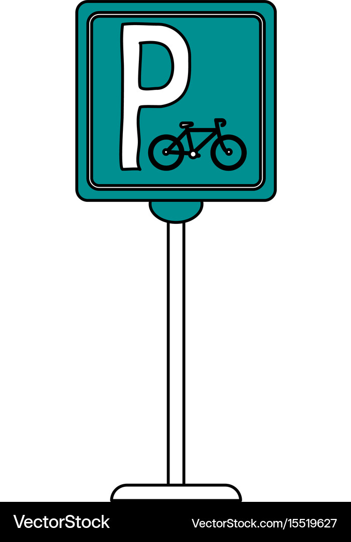 Bike parking sign Royalty Free Vector Image - VectorStock
