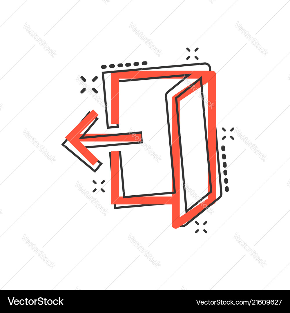 Cartoon entrance door icon in comic style exit Vector Image