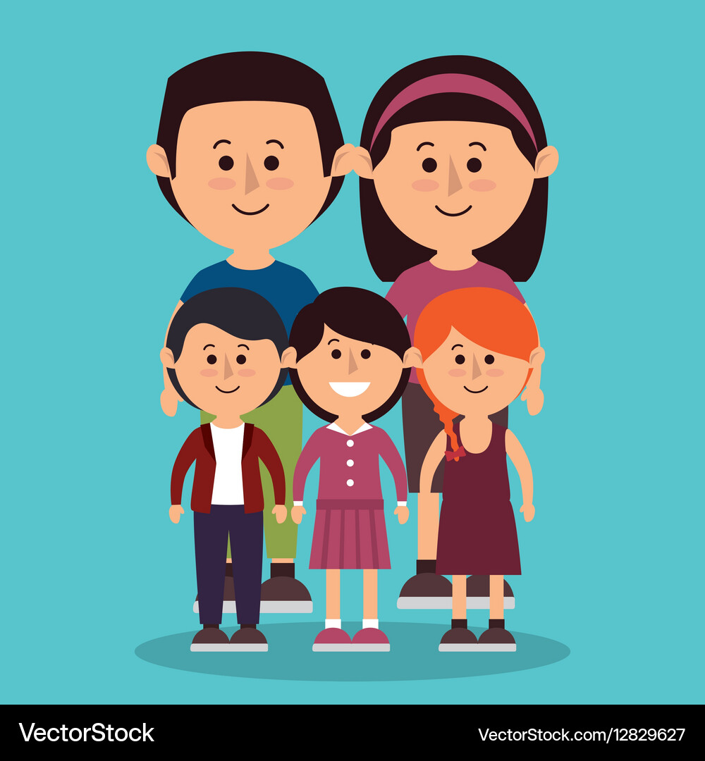 Cute family members group Royalty Free Vector Image