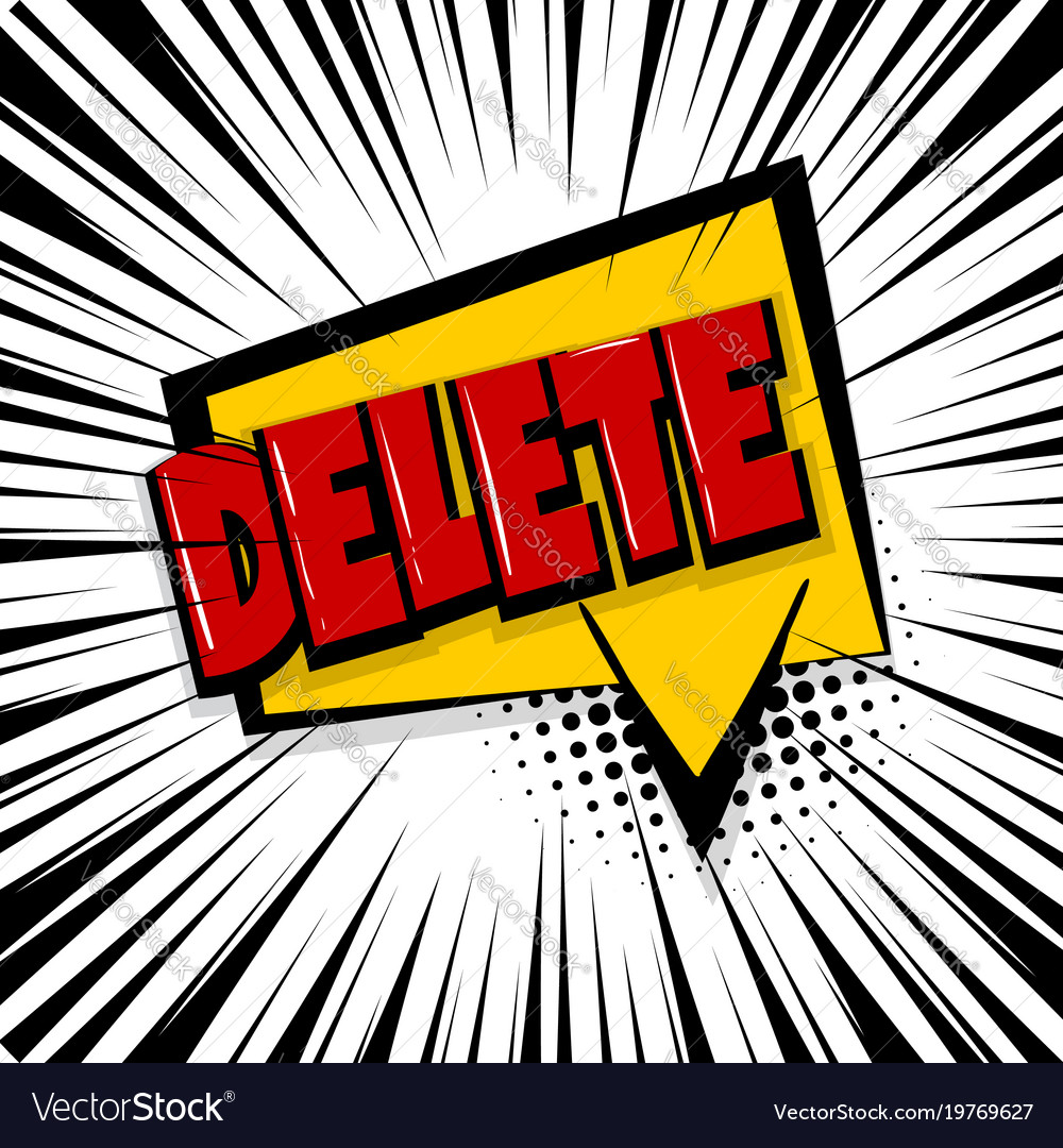 Delete comic text stripperd backdrop Royalty Free Vector