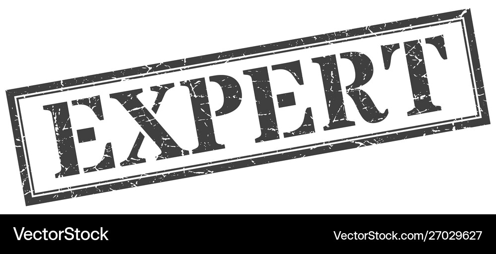 Expert stamp square grunge sign Royalty Free Vector Image