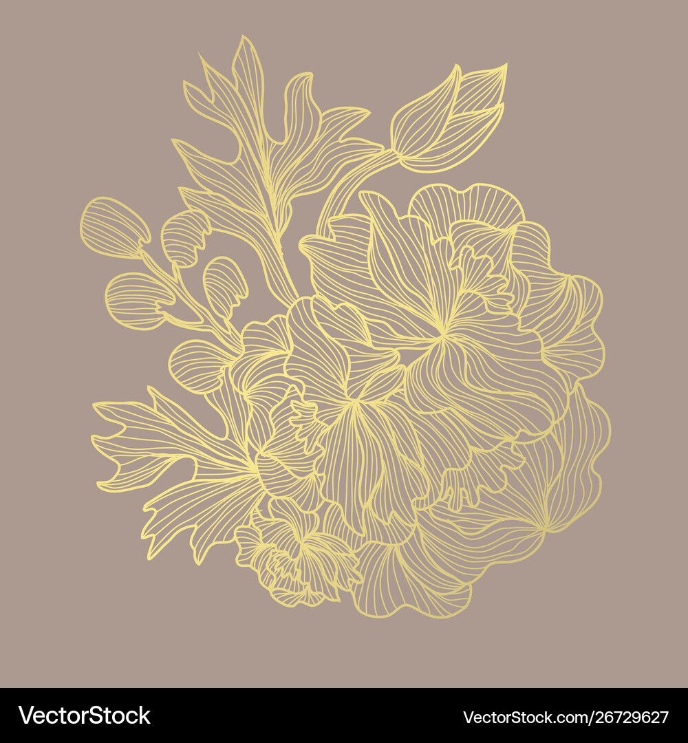 Golden floral decoration Royalty Free Vector Image
