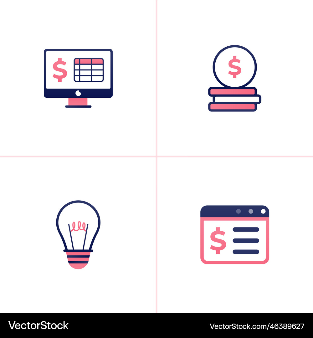Icon of banking and financial computer software Vector Image