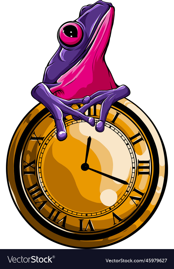 Isolated frog clock Royalty Free Vector Image - VectorStock