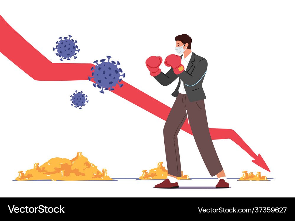 Loss money concept tiny business man character Vector Image