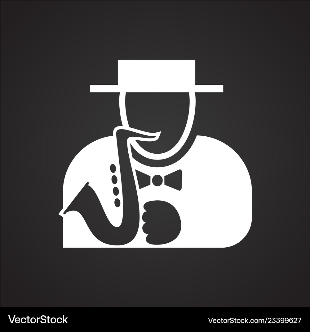 Musician icon on black background for graphic Vector Image