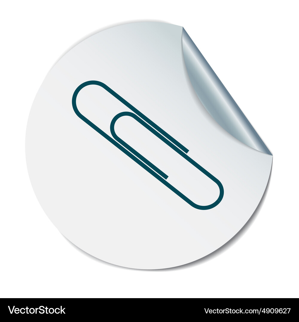 Paper clip icon a symbol office Royalty Free Vector Image