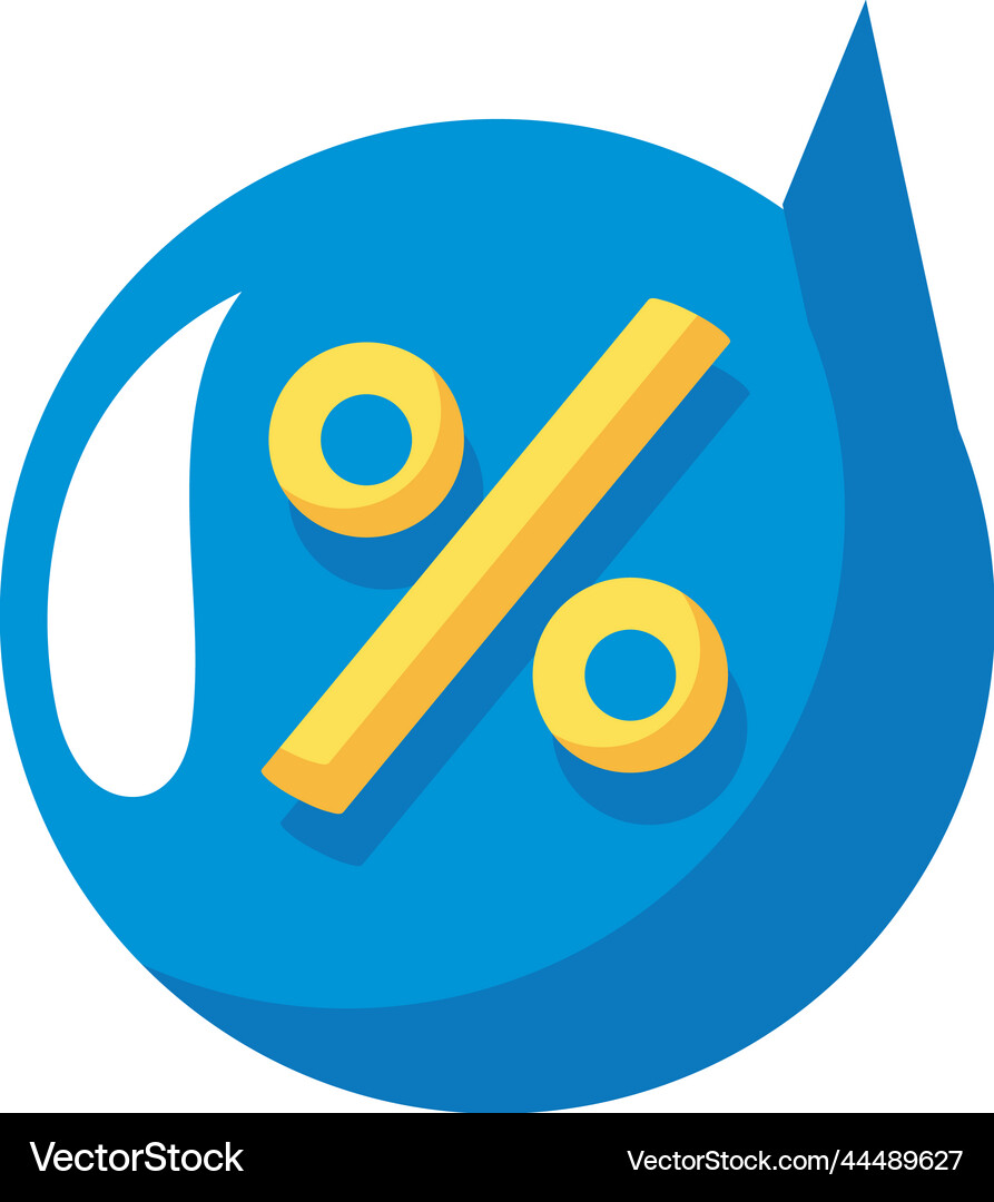 Percent symbol in speech bubble Royalty Free Vector Image