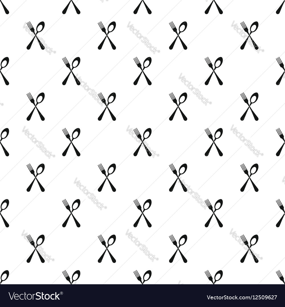 Spoon and fork pattern simple style Royalty Free Vector