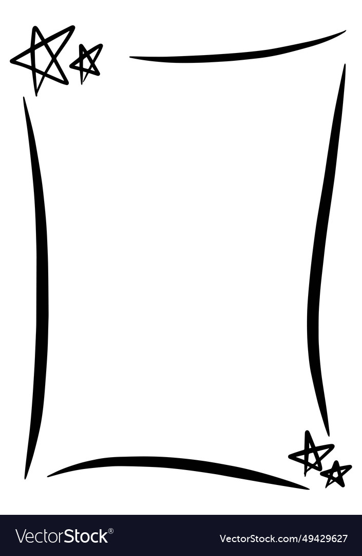 Star frame border hand drawn vertical abstract Vector Image