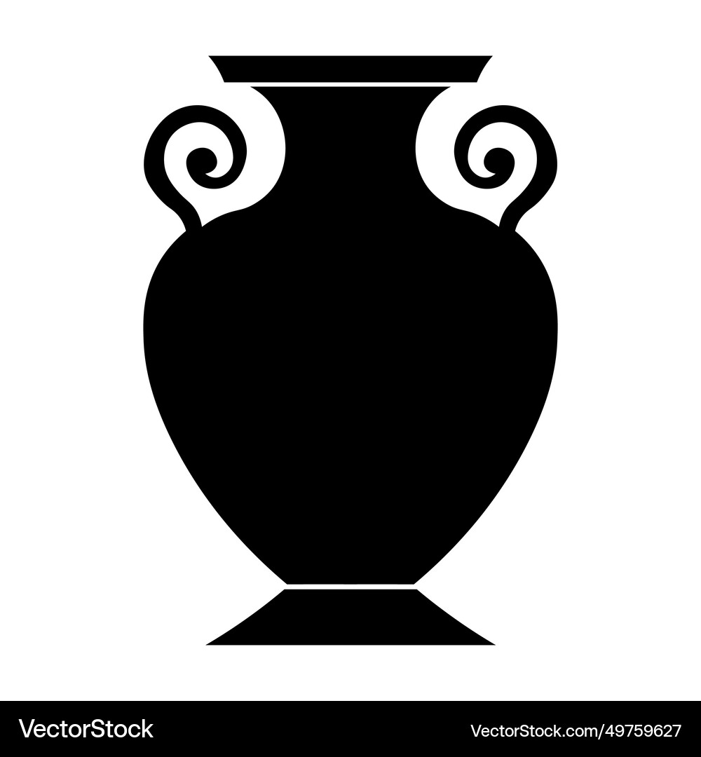Vase black icon on white background Royalty Free Vector