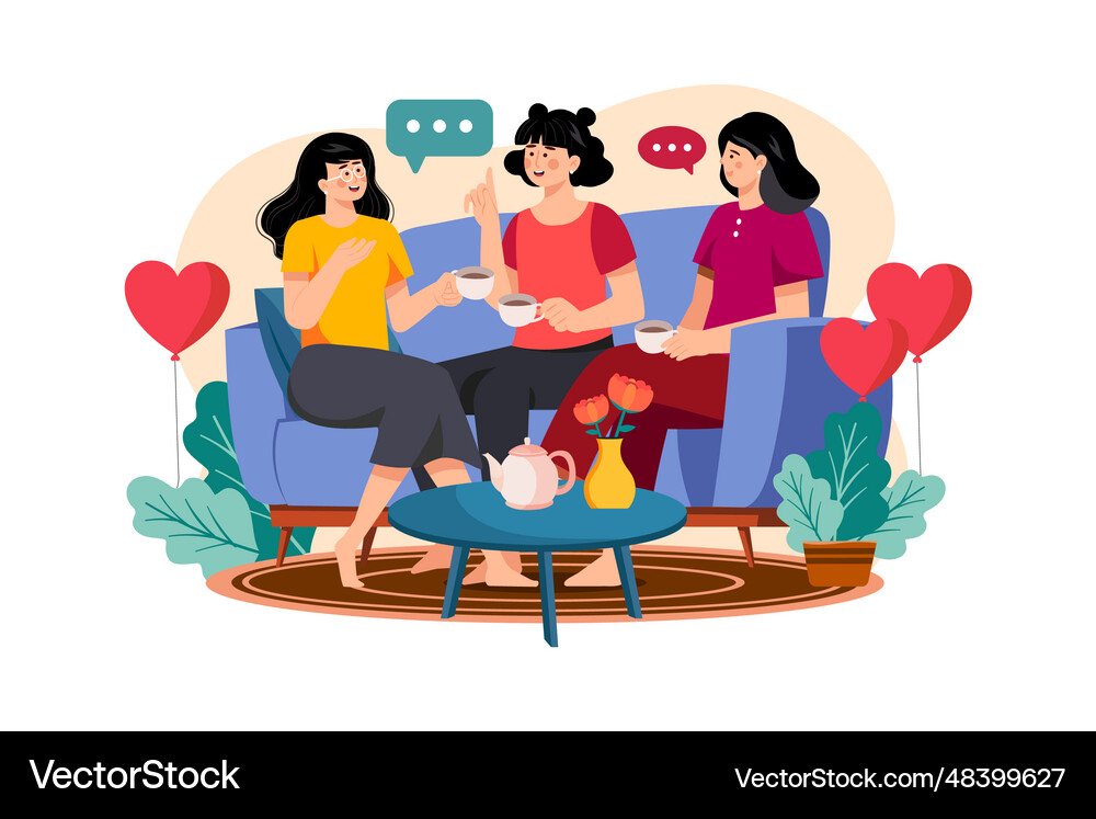 Women are talking together Royalty Free Vector Image