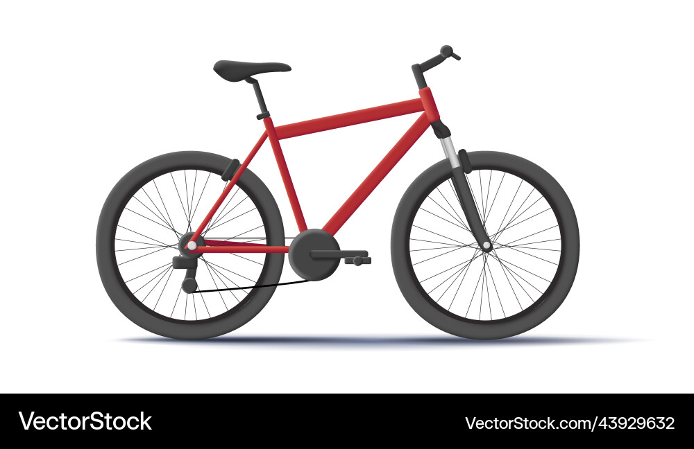 3d of bicycle red and black Royalty Free Vector Image
