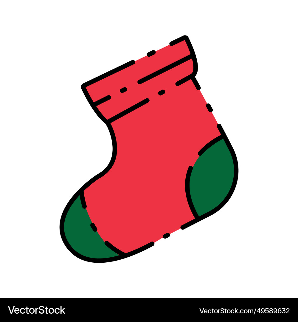Christmas sock icon Royalty Free Vector Image - VectorStock