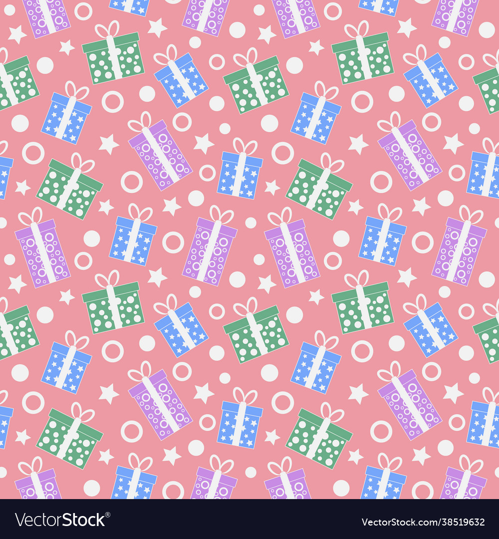 Gift box seamless pattern Royalty Free Vector Image