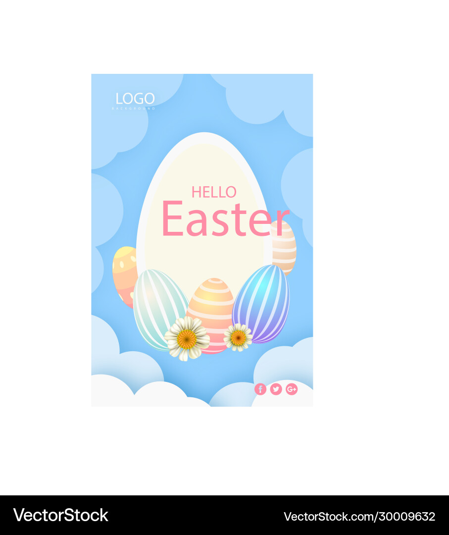 Happy easter day festival poster design Royalty Free Vector