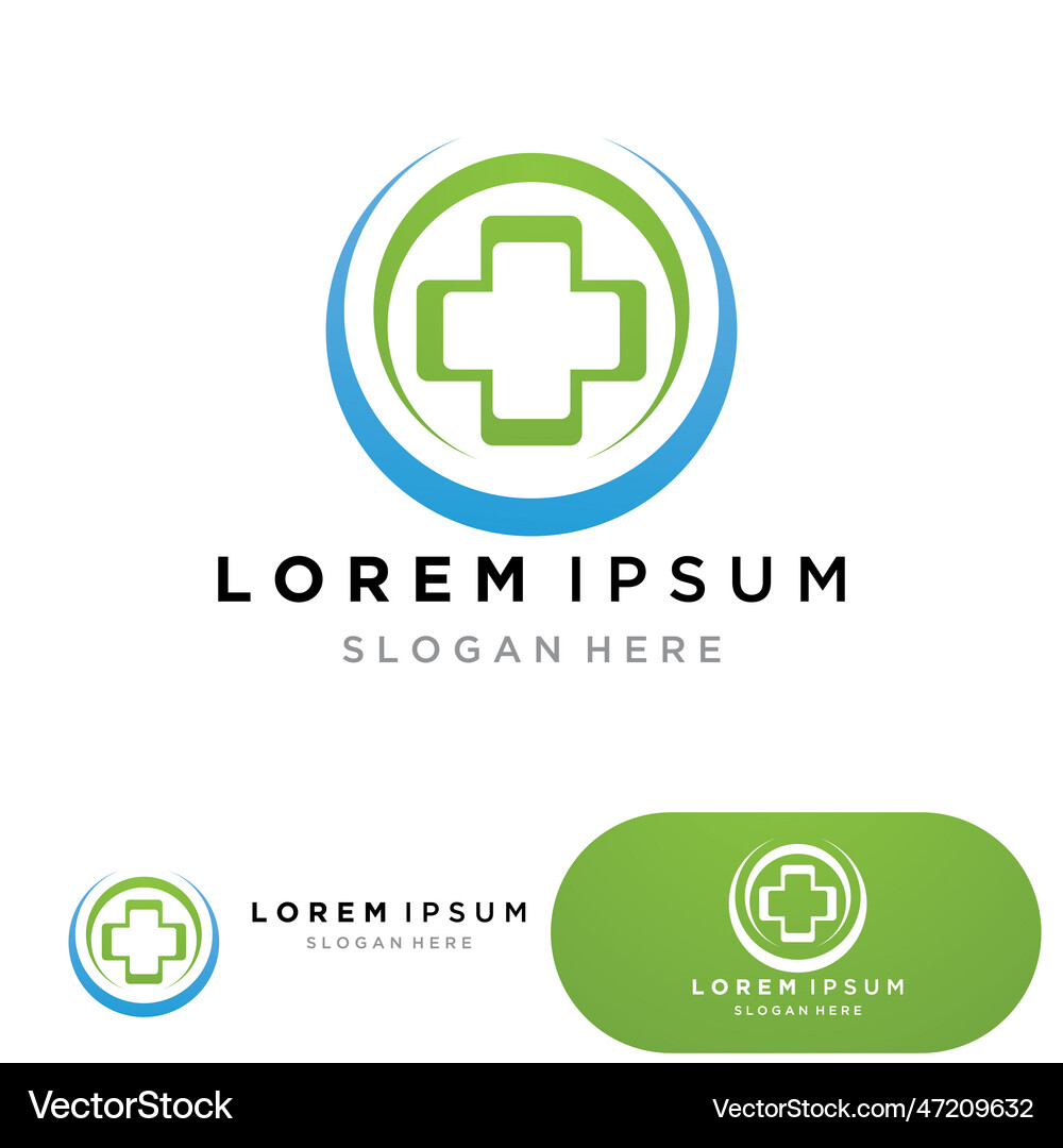 Hospital logo and symbol Royalty Free Vector Image