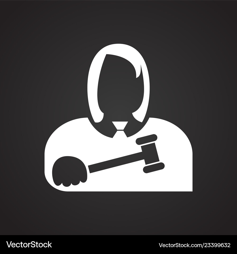 Judge icon on black background for graphic and web