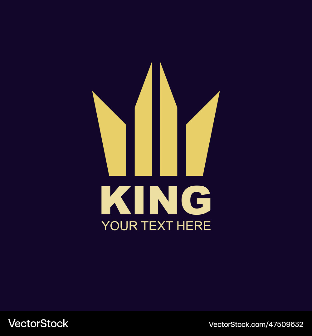 King crown logotype gold style for beauty Vector Image