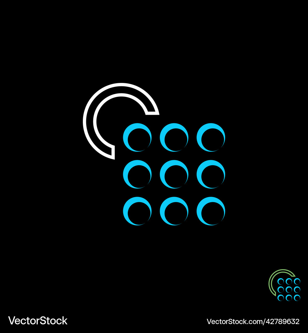 Nine crescent moon that neatly arranged letter c Vector Image