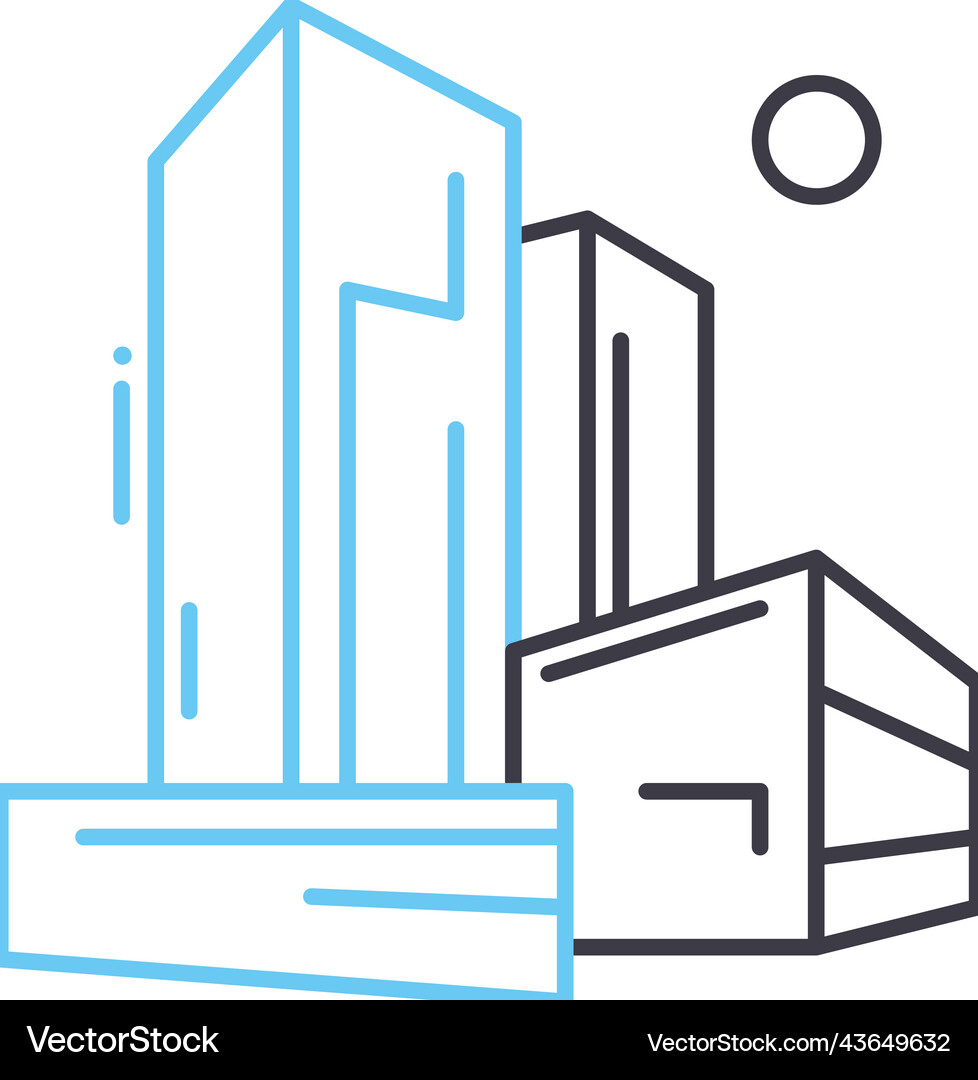 Office building line icon outline symbol Vector Image