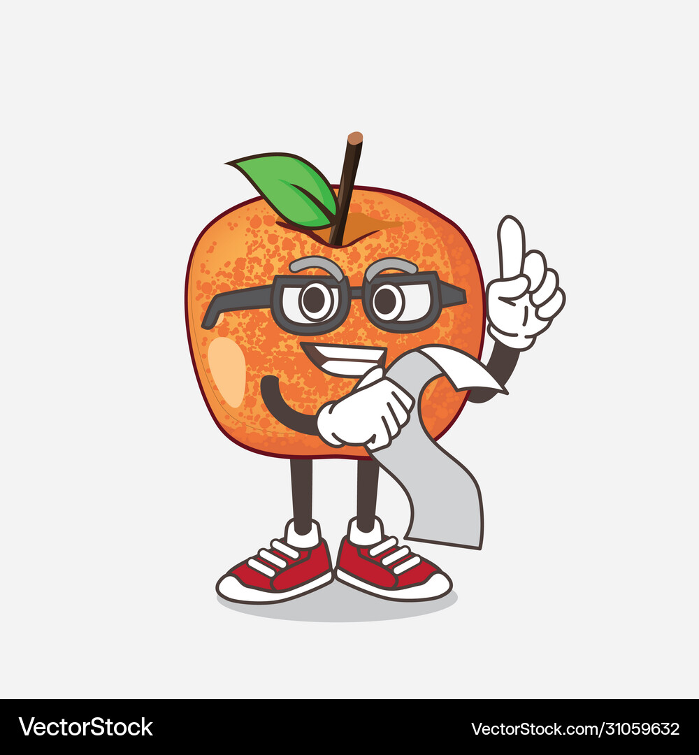 Pluots fruit cartoon mascot character holding Vector Image