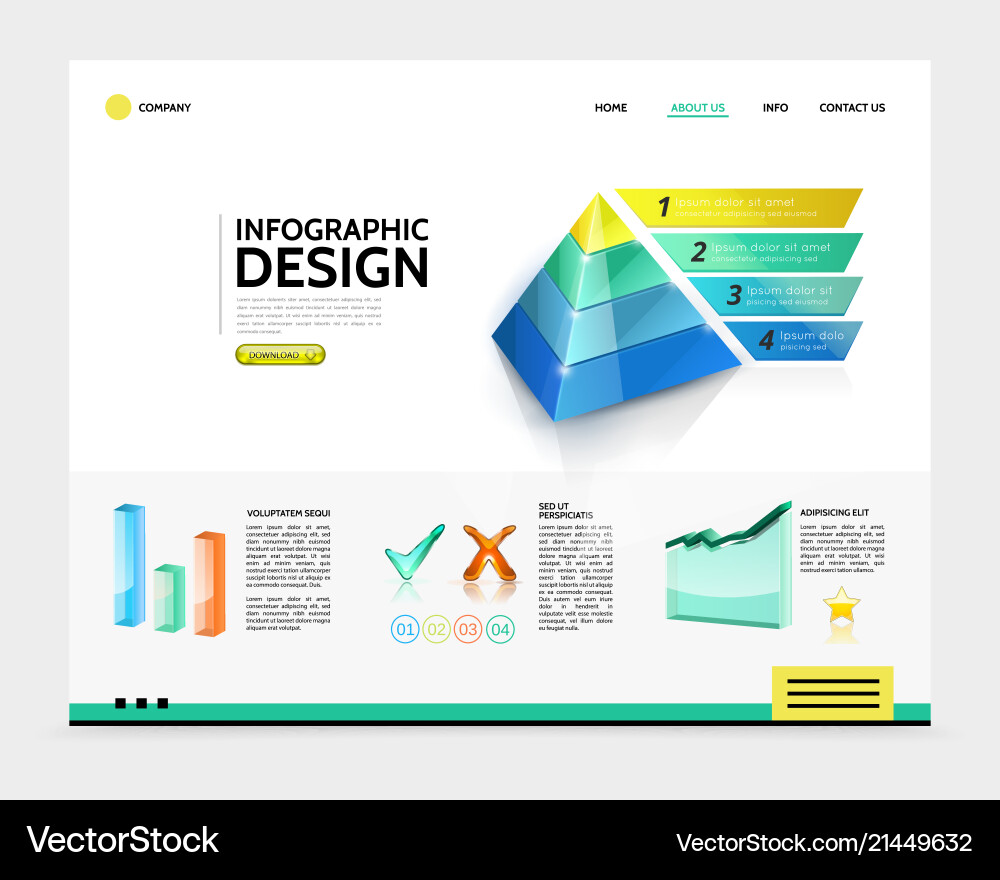 Realistic infographic landing page concept Vector Image