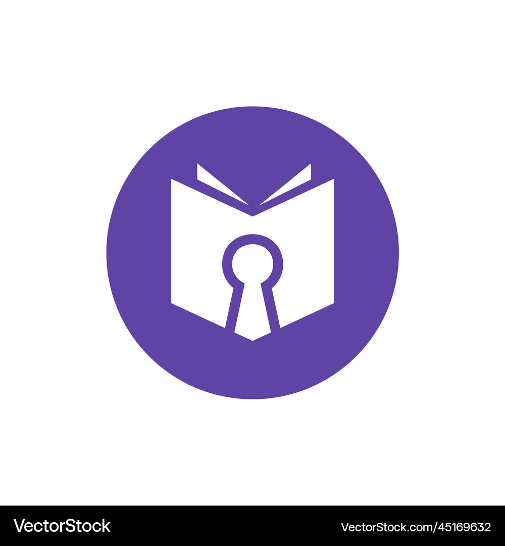Secret book safe logo template book lock icon Vector Image
