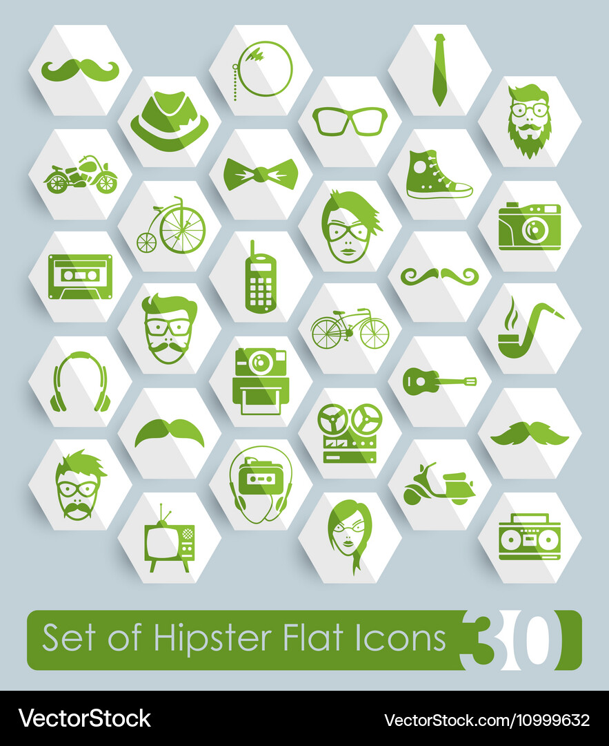Set of hipster icons Royalty Free Vector Image
