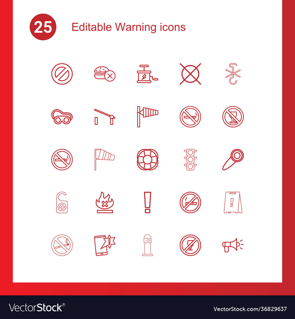 25 warning icons Royalty Free Vector Image - VectorStock