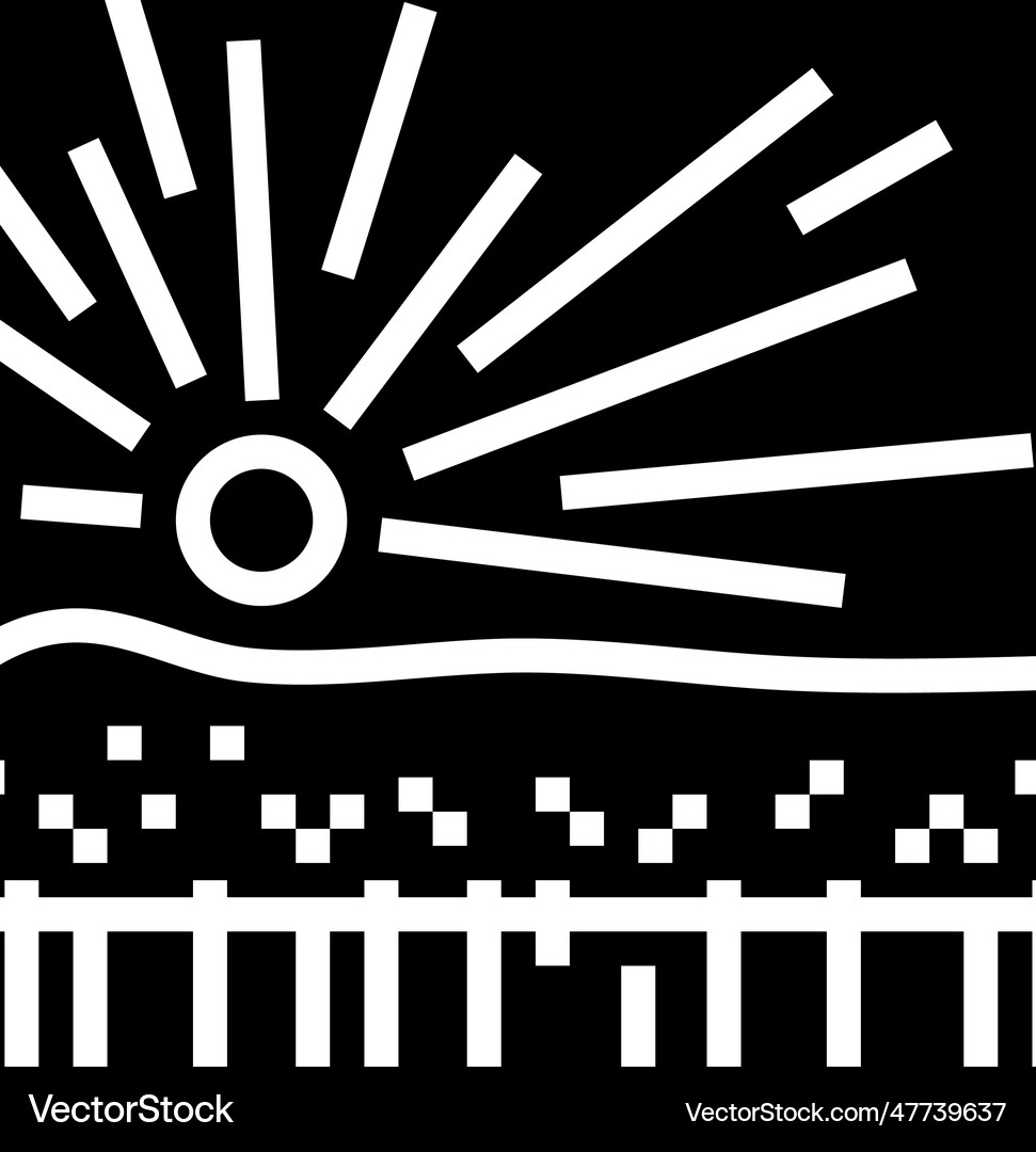 Bright sunrise sun summer sunlight glyph icon Vector Image