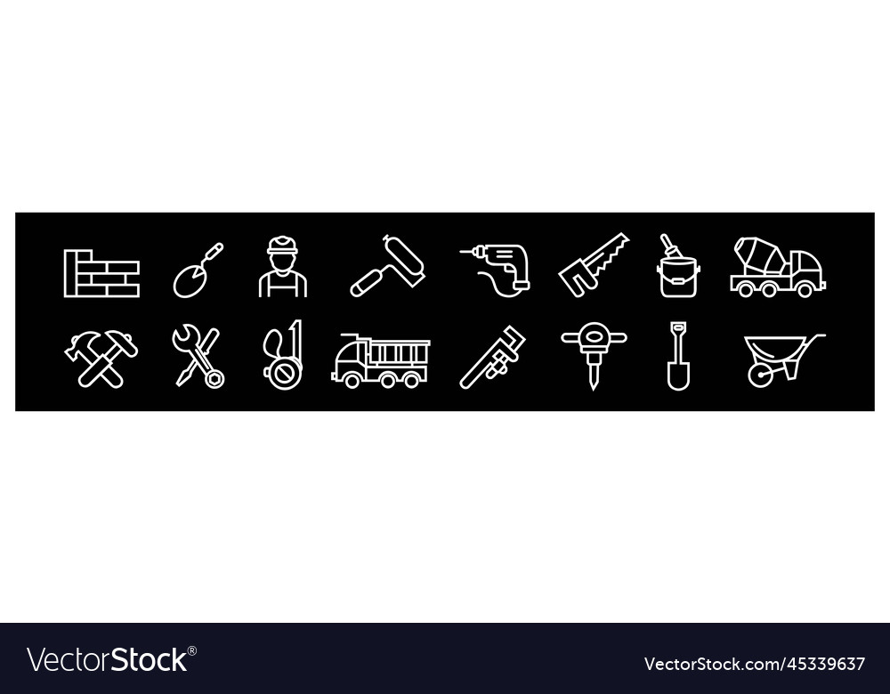 Builder tools construction Royalty Free Vector Image