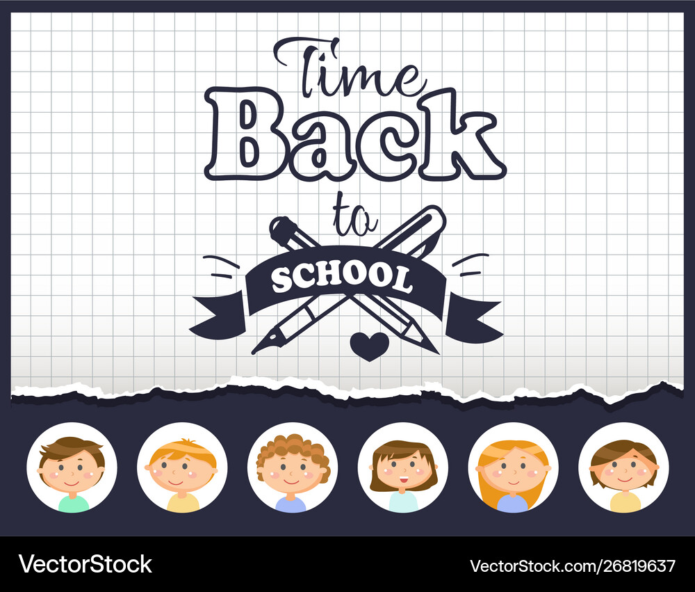 Education and pupils back to school time Vector Image