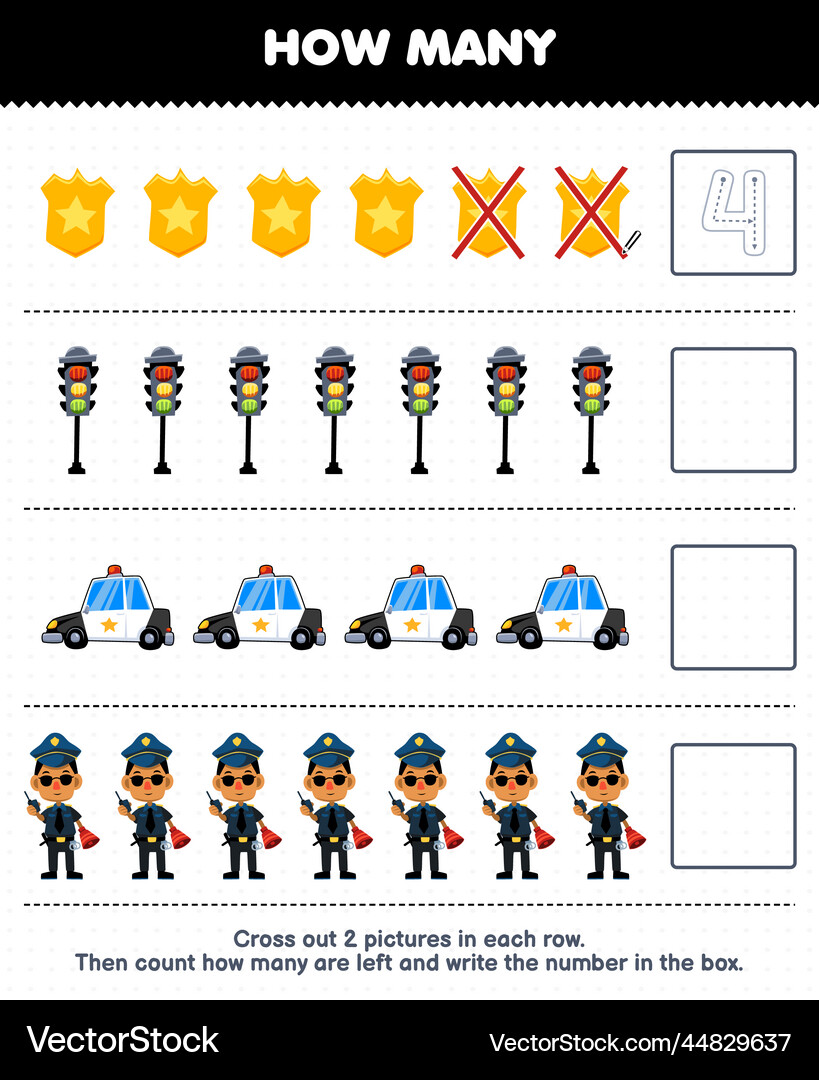 Education game for children count how many cute Vector Image