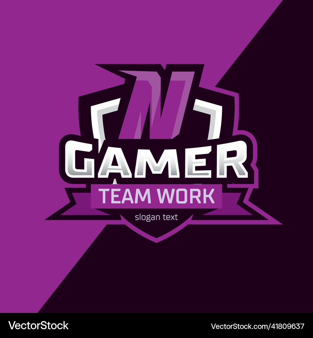 Esports logo letter n design template initials – Royalty-Free Vector ...