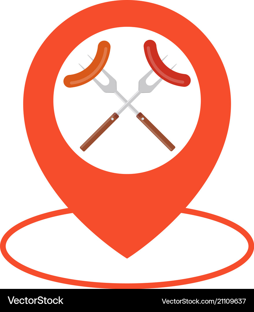 Food location icon logo design element barbecue Vector Image