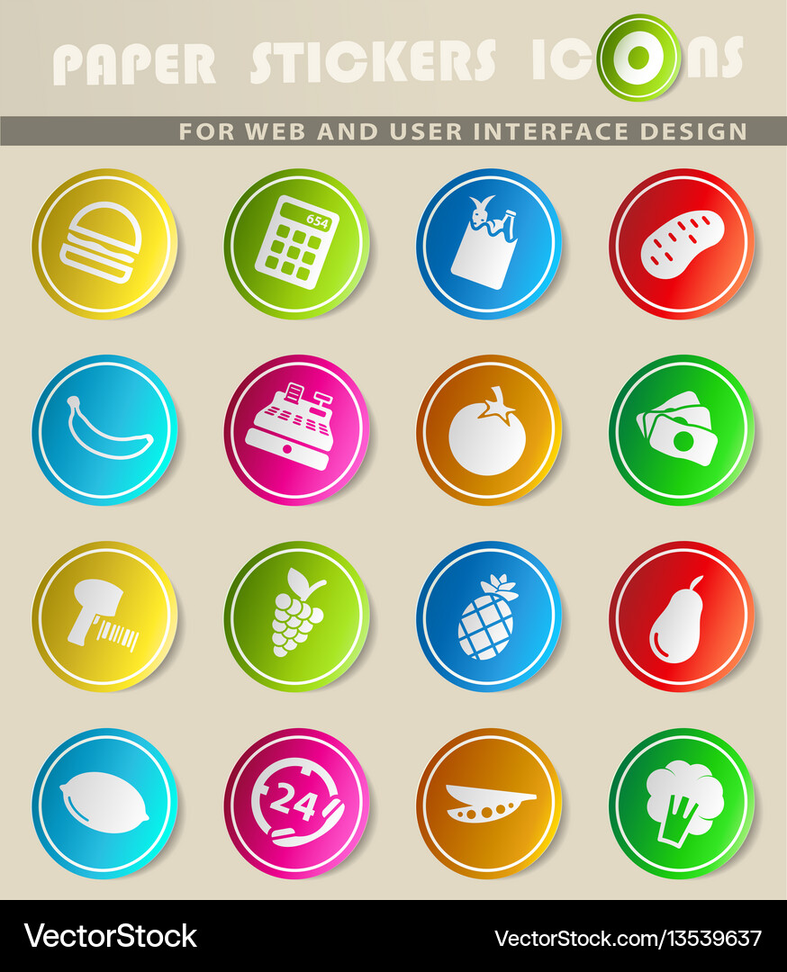 Grocery simply icons Royalty Free Vector Image